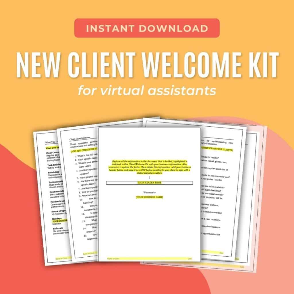 New Client Welcome Kit for Virtual Assistants
