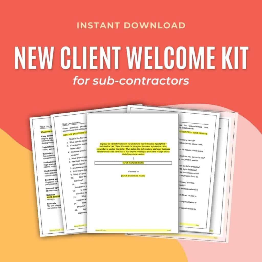 For Virtual Assistants: New Sub-Contractor Welcome Kit